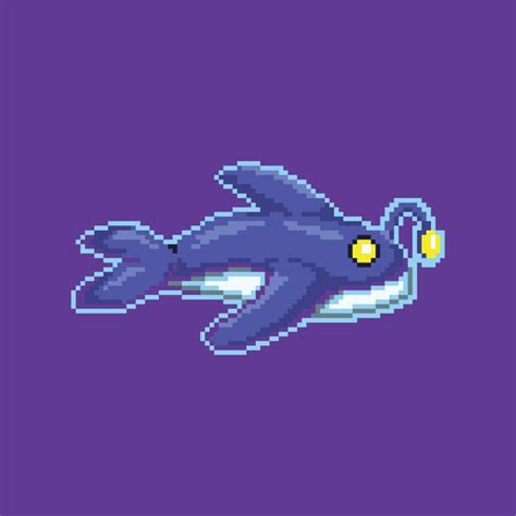 Premium Vector Pixel Art Deep Fish