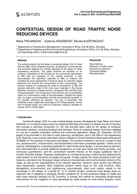 Pdf Contextual Design Of Road Traffic Noise Reducing Devices