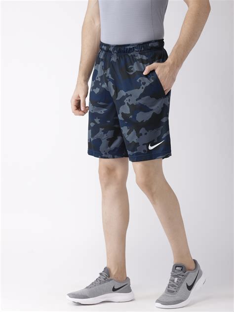 Buy Nike Men Navy Blue Grey Camouflage Print Standard Fit Dry L Training Shorts Shorts For