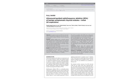 Clinical Evidence Thyroid Rfa Treatment Top Specialist Ca