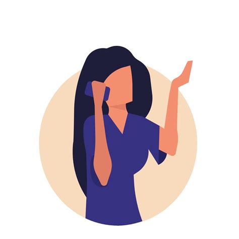 Woman With Phone Vector Illustration Technology Icon Business Mobile