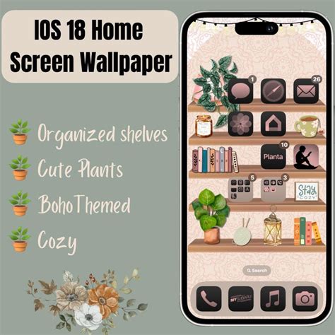Ios 18 Boho Bookshelf Wallpaper Etsy Ios 18 Boho Bookshelf Wallpaper Etsy