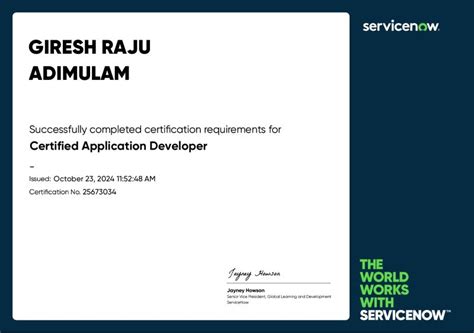 giresh raju on linkedin servicenow certifiedapplicationdeveloper