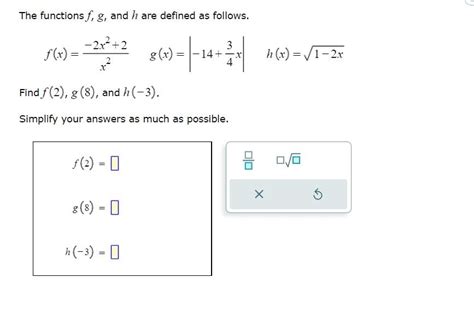 Solved The Functions Fg And H Are Defined As Follows