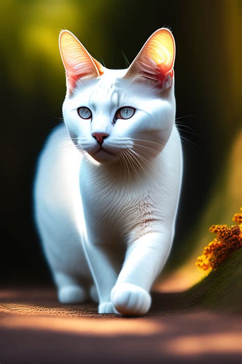 Lexica White Cat Eating Abogado