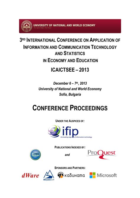 Pdf Conference Proceedings 3rd International Conference On Application Of Information And