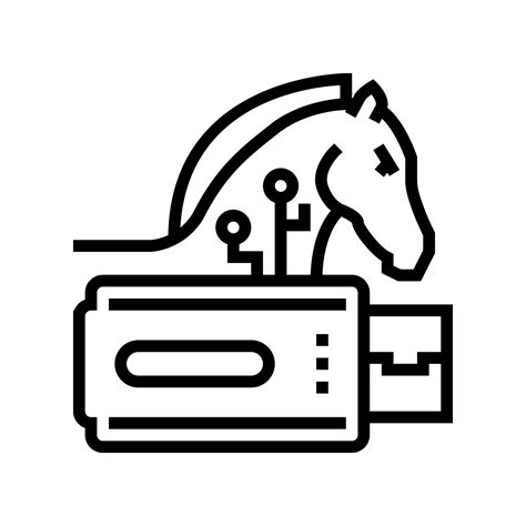 Trojan Virus Line Icon Vector Illustration 10302425 Vector Art At Vecteezy
