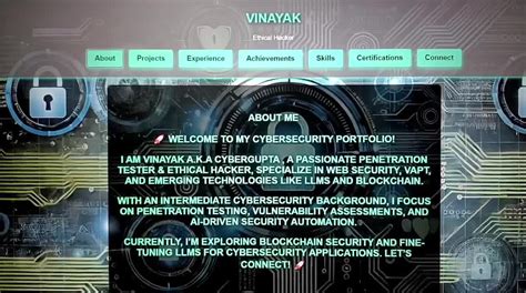 Vinayak Gupta On Linkedin Cybersecurity Ai Portfolio Websecurity Vapt Automation Blockchain…
