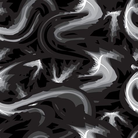 Black And White Abstract Wave Illustration Seamaless Pattern Vector