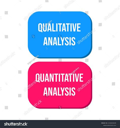 Qualitative Quantitative Analysis Research Icon Label Stock Vector