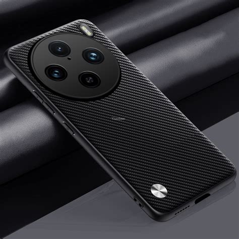 Vantime For Vivo X100 X100 Pro 5g Case Pu Leather Back Carbon Fiber
