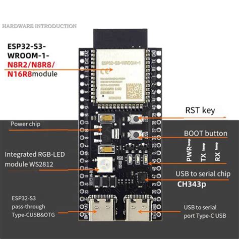 kit de développement esp32 s3 module wi fi bt esp32 s3 n16r8 soudé on onbuy