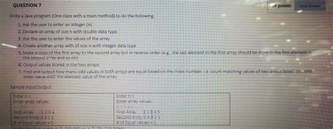 Solved Question 7 0 Points Save Answer Write A Java Program