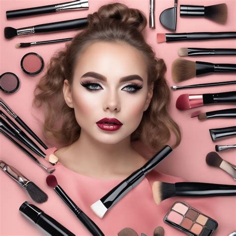 Premium Photo Closeup Collection Of Makeup And Beauty Products