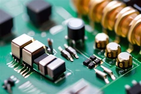 premium photo macro shot of electronic component on electrical circuit