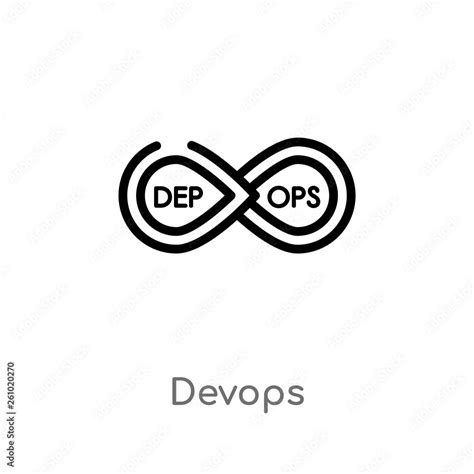 Outline Devops Vector Icon Isolated Black Simple Line Element Illustration From Technology
