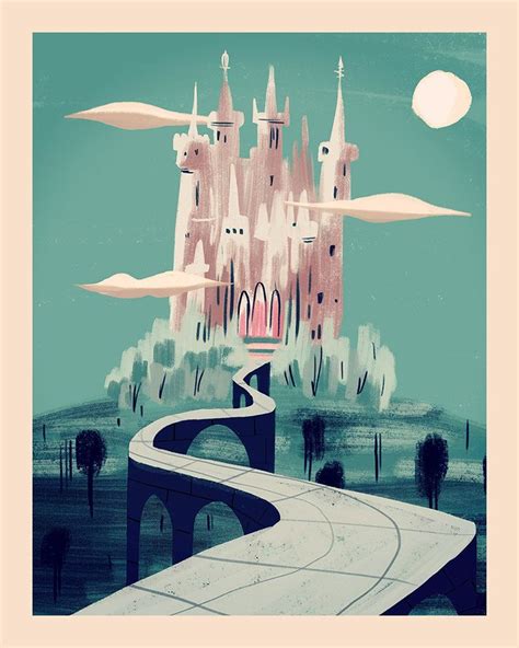 Mary Blair Inspired Castle Illustration