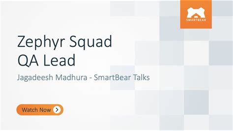 Zephyr Squad Qa Lead Jagadeesh Madhura Smartbear Talks Youtube