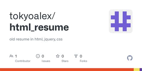 GitHub Tokyoalex Html Resume Old Resume In Html Jquery Css