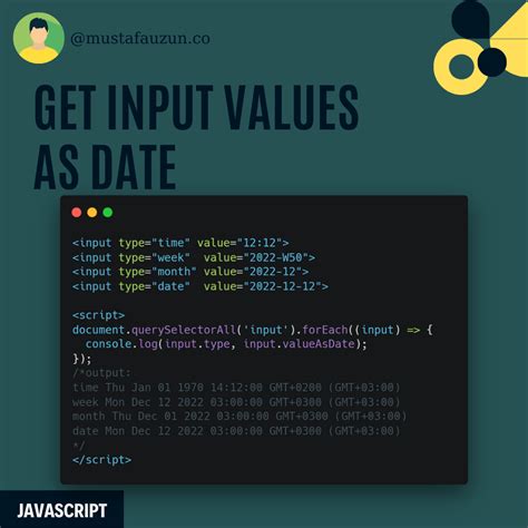 Javascript Get Input Values As Date Mustafa Ateş UZUN Blog