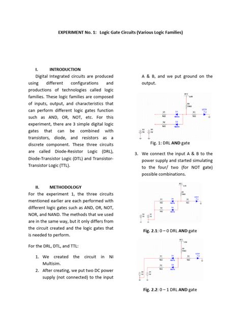 Experiment 1 Report Pdf Logic Gate Digital Electronics