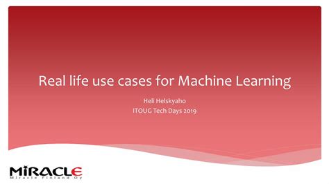 PDF Real Life Use Cases For Machine Learning Real Life Use Cases For Machine Learning Heli