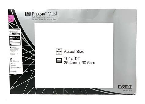New Bard 1190500 Phasix Mesh Fully Resorbable Implant For Soft Tissue