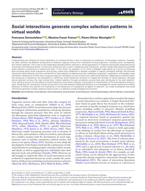 Pdf Social Interactions Generate Complex Selection Patterns In