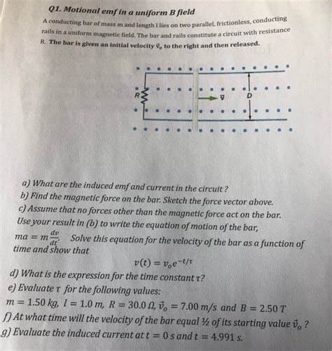solved q1 motional emf in a uniform b field a conducting
