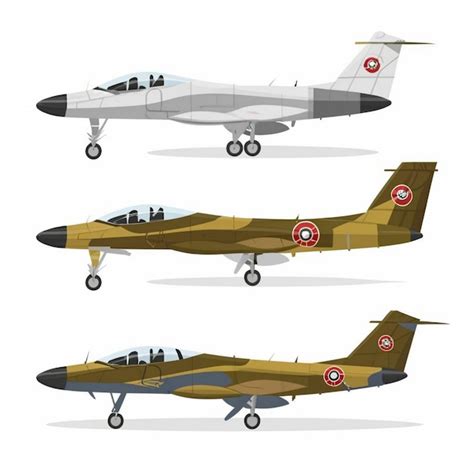 Premium Vector Fighter Air Plane Vector Illustration Set