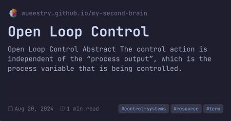 Open Loop Control