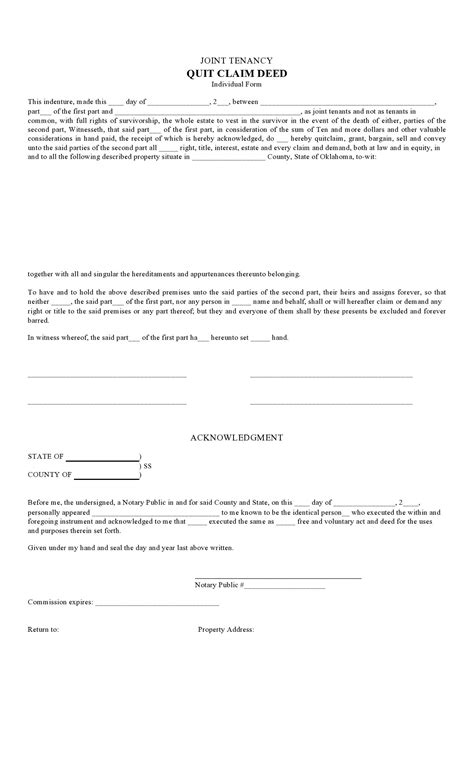 41 Free Quit Claim Deed Forms And Templates Templatelab