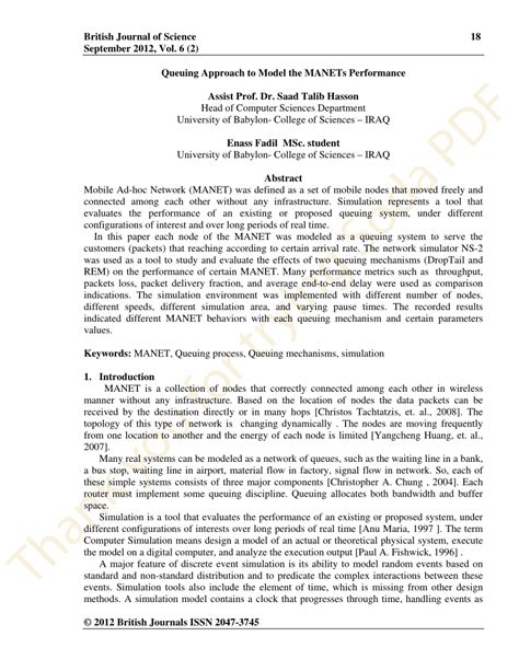 Pdf Queuing Approach To Model The Manets Performance