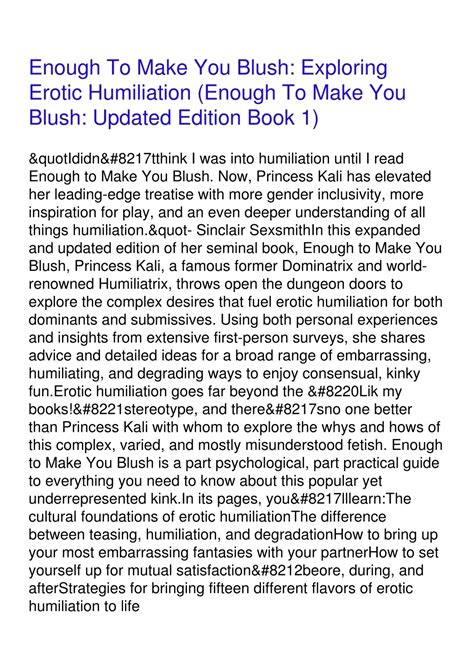 Ppt ⚡pdf Enough To Make You Blush Exploring Erotic Humiliation
