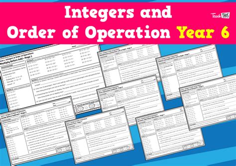 Integers And Order Of Operation Year 6 Teacher Resources And