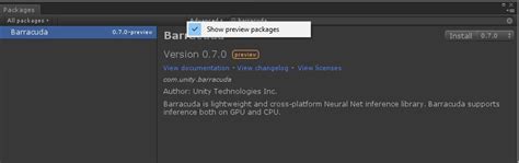 Installing Barracuda Barracuda Preview