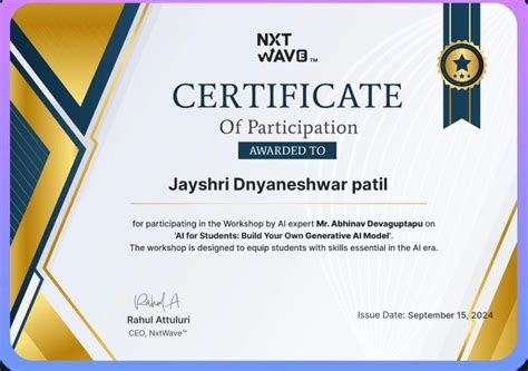 Jayashri Patil On Linkedin 🎉 Im Thrilled To Share That I Have Participated In Wokshop On Build…