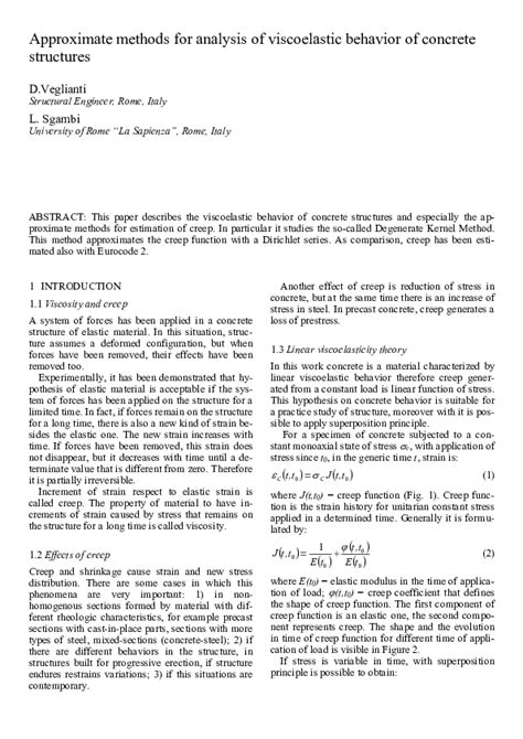 Pdf Approximate Methods For Analysis Of Viscoelastic Behavior Of