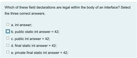 Solved Which Of These Field Declarations Are Legal Within