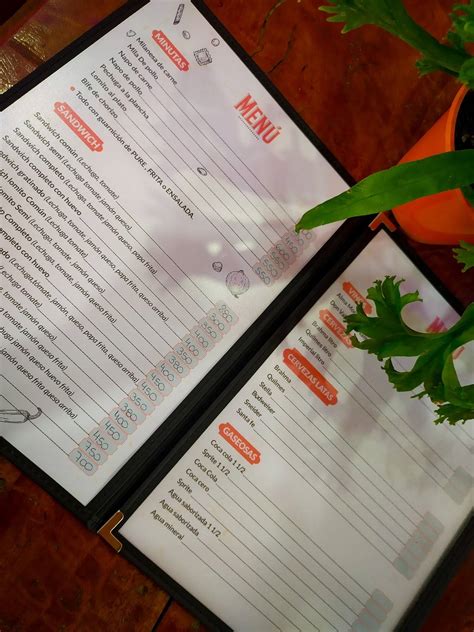 Menu At Estilo Bar Argentina