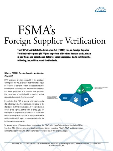 Fsvp 2 Fsma Foreign Supplier Verification Program Outline 2016 Pdf Food And Drug
