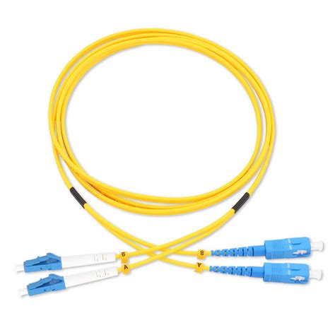 Duplex OS2 9 125um Sc To Lc Single Mode Fiber Optic Patch Cord