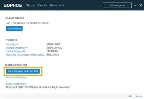 Troubleshoot Sophos Endpoint