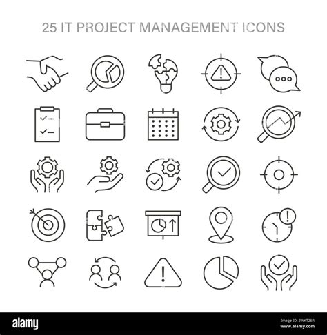 It Project Management Set Comprehensive Icons For Teamwork Strategy And Planning Essential