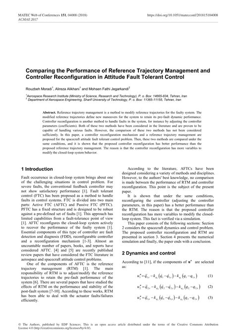 Pdf Comparing The Performance Of Reference Trajectory Management And