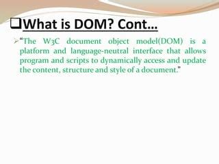Document Object Model Dom PPTX