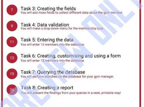Ks3 Microsoft Access Project Gym Members Database Booklet 1