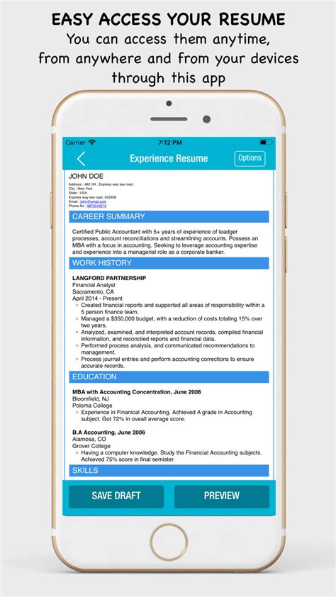resume builder cv creator for iphone download