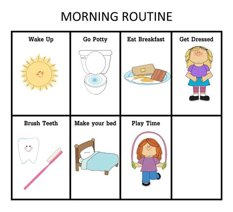 Cartoon Morning Routine Clipart Free Image Download