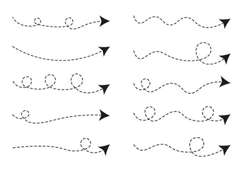 Premium Vector Set Of Dashed Line Arrows